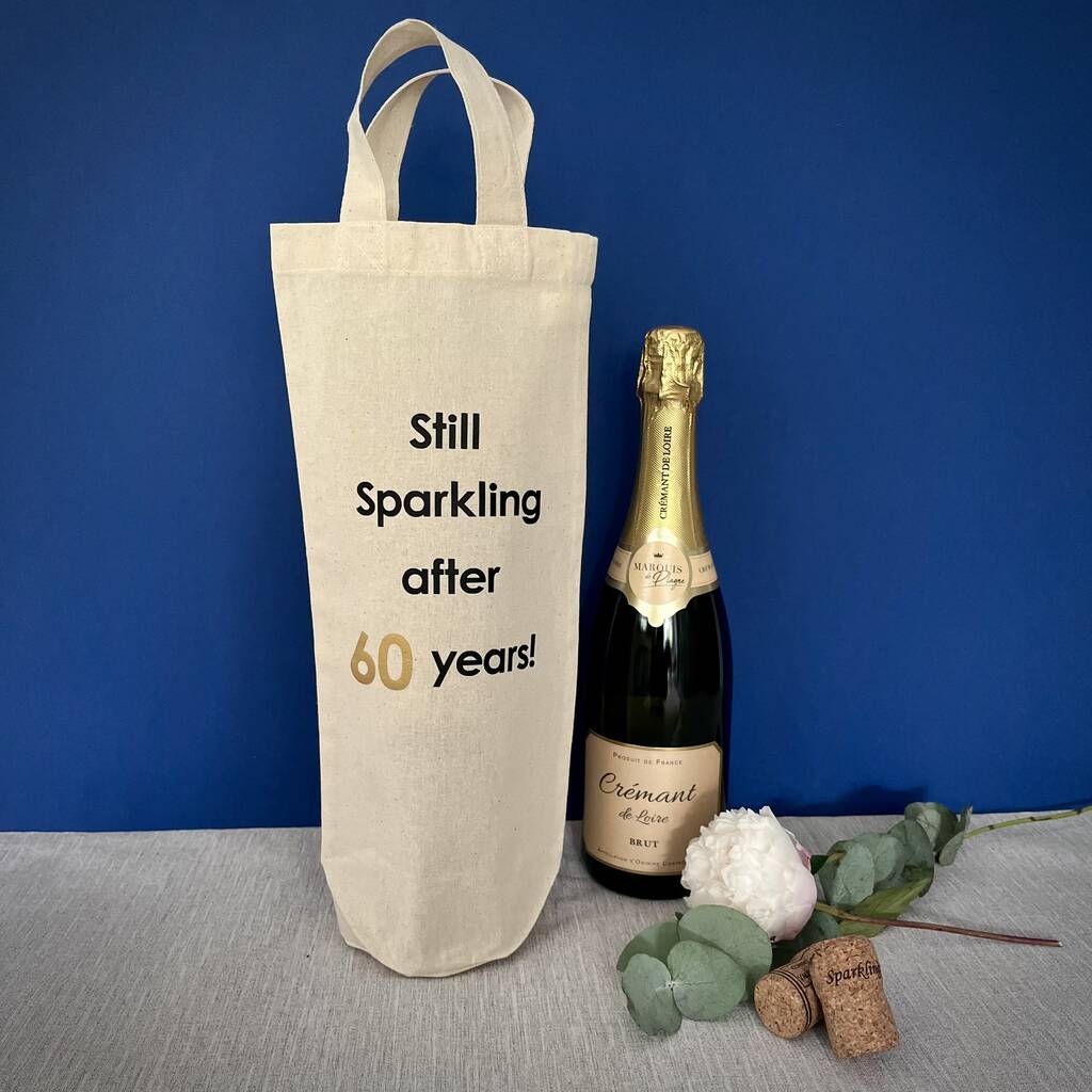 Personalised Still Sparkling Anniversary Bottle Bag By Alphabet Bespoke ...