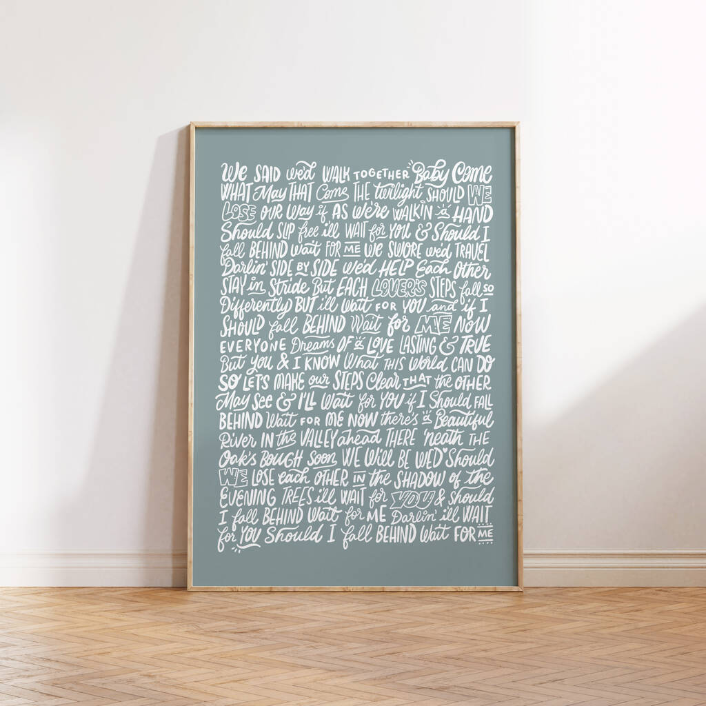 Bruce Springsteen Poster If I Should Fall Behind By Lyrical Lettering