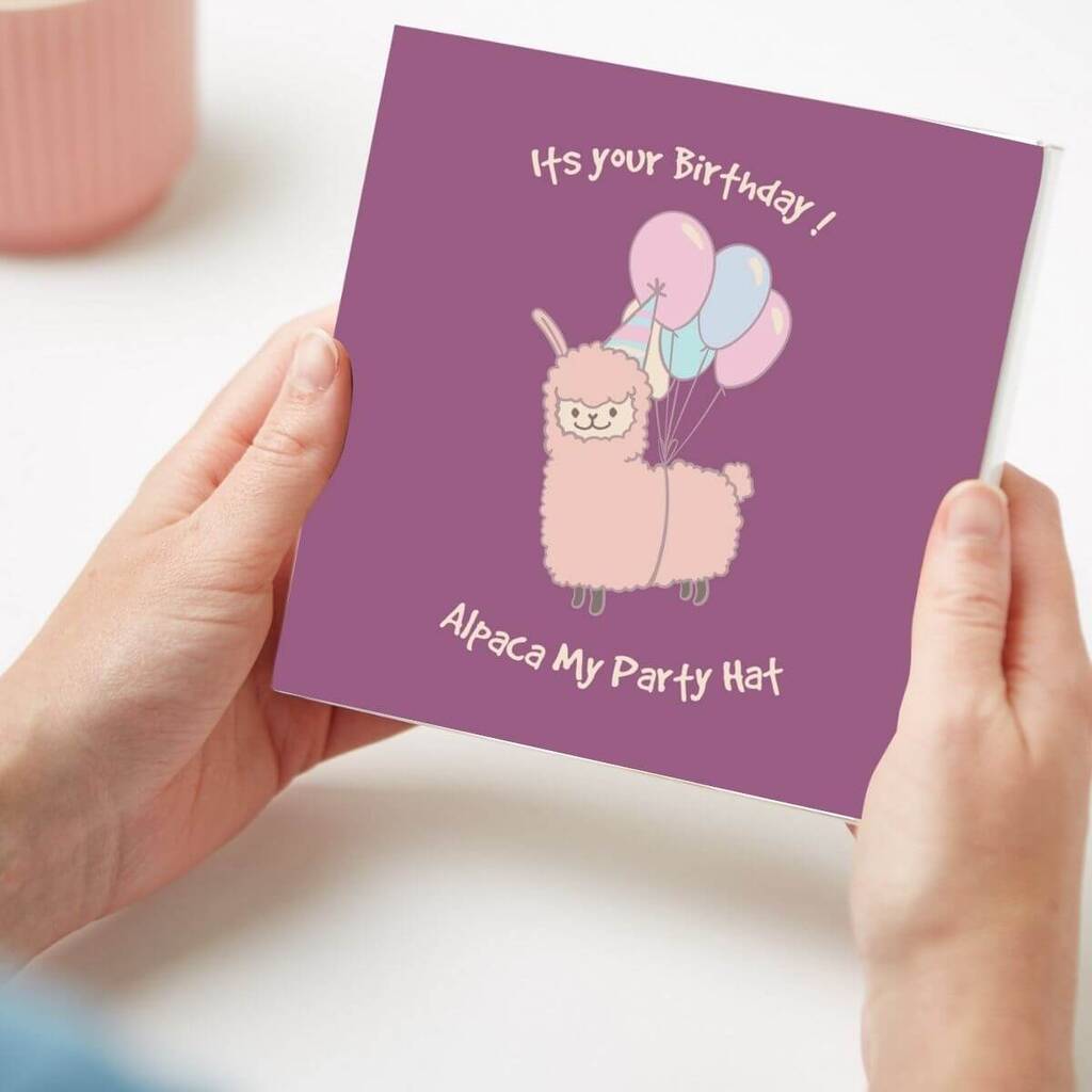 'Alpaca My Party Hat' Chocolate Card By Morse Toad