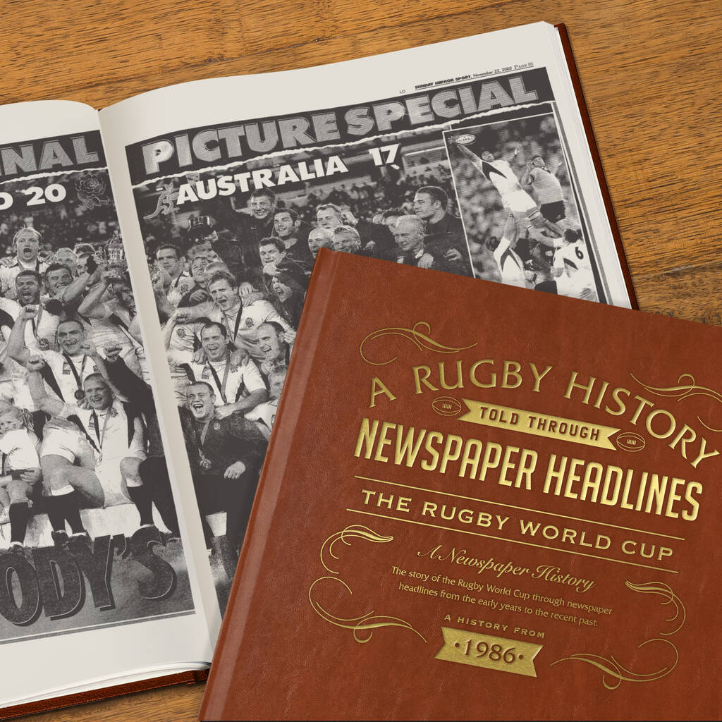Rugby World Cup Personalised Gift Newspaper Book By Historic Newspapers ...