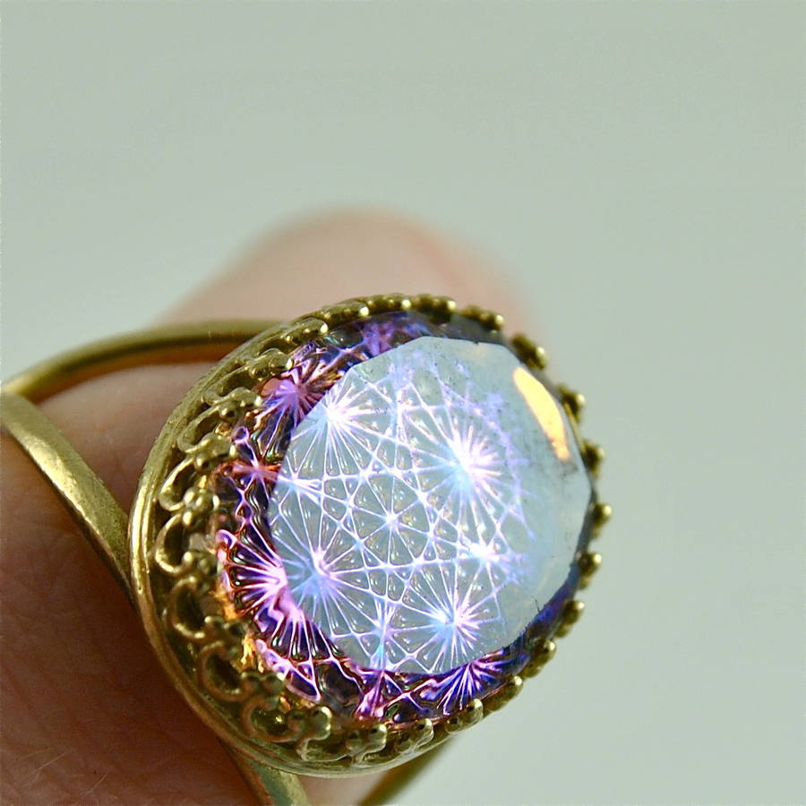 Gold Holographic Ring By Penny Masquerade | notonthehighstreet.com