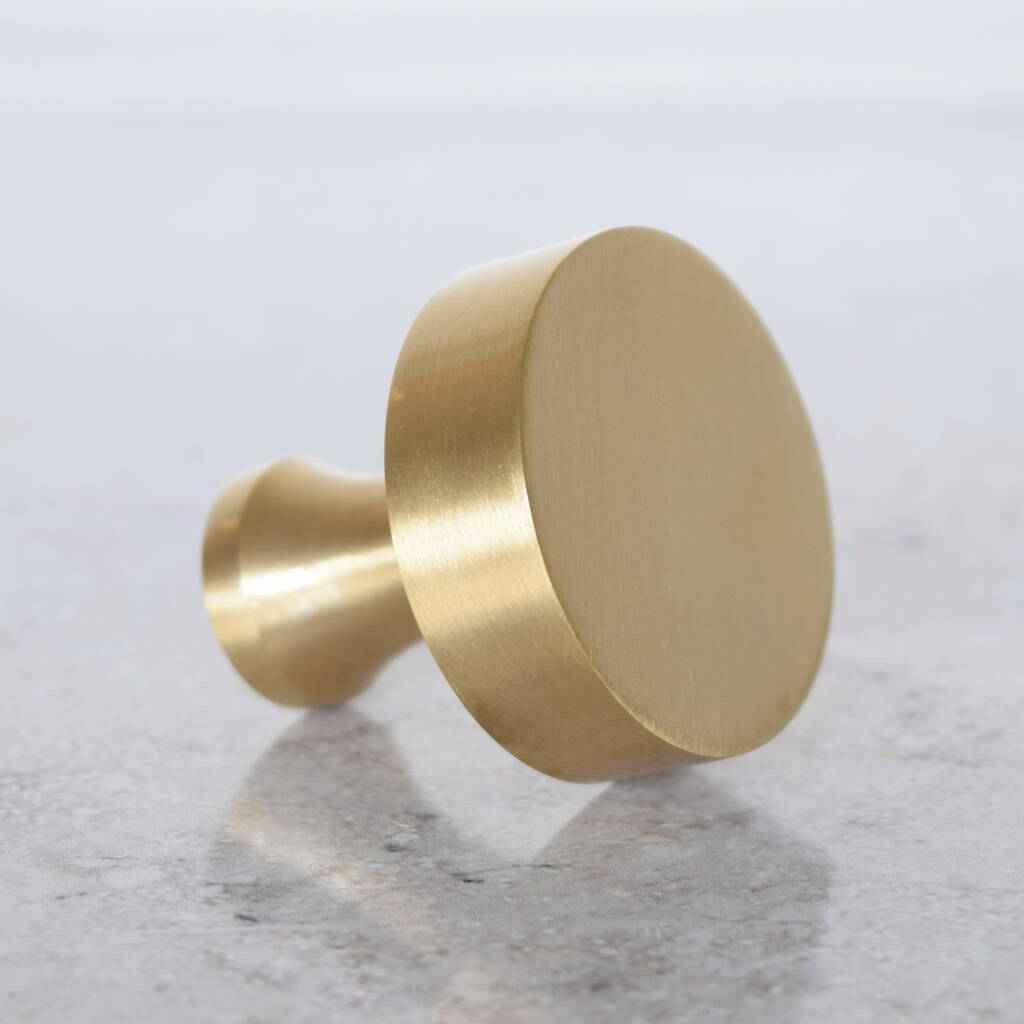 Contemporary Round Brass Cupboard Door Knobs By Pushka Home