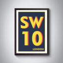 Sw10 Chelsea London Postcode Typography Print By Ec Crafted ...