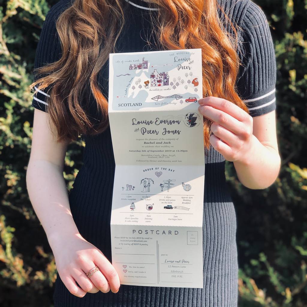 bespoke map folded invitation by paper and inc | notonthehighstreet.com