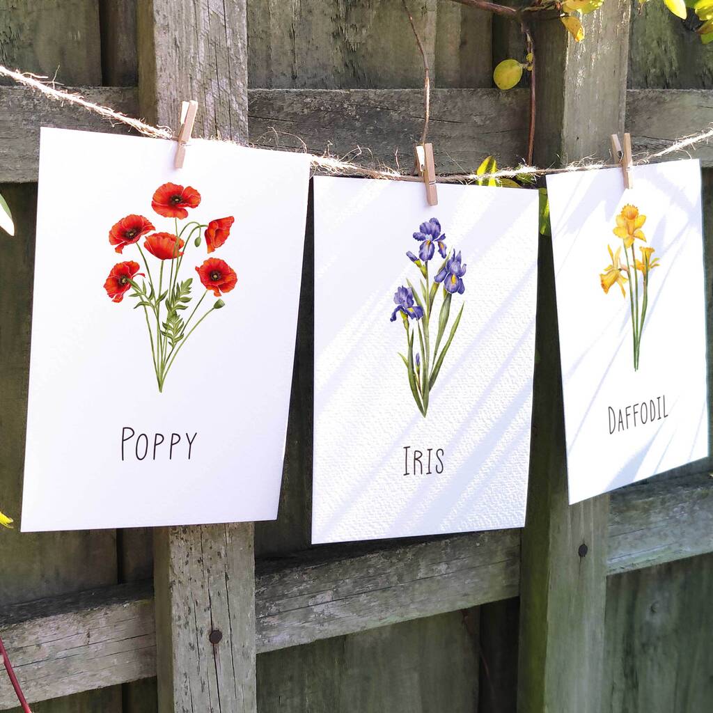 Flower Table Name Card By Paper Willow | notonthehighstreet.com