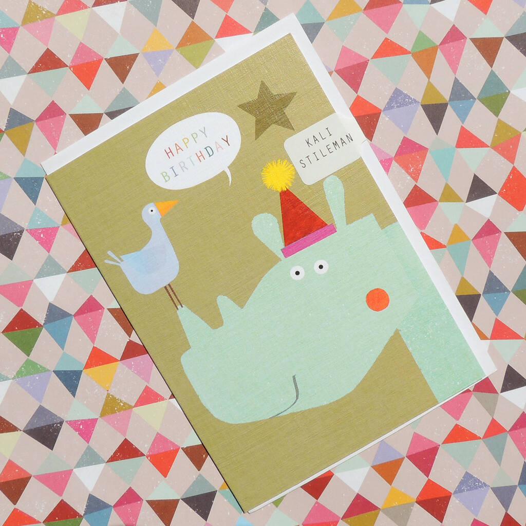 Birthday Rhino Greetings Card By Kali Stileman Publishing