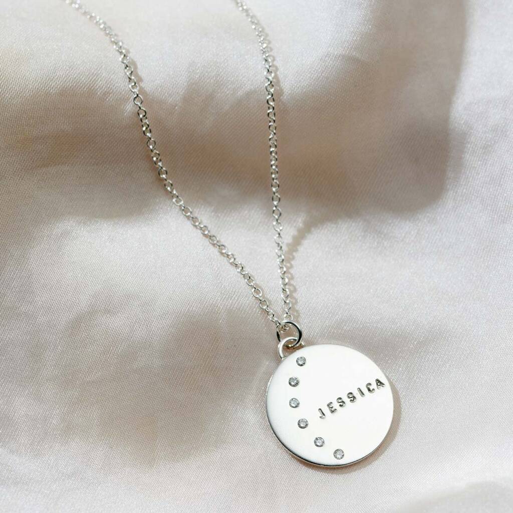 Personalised Moon Diamond Name Necklace By Posh Totty Designs
