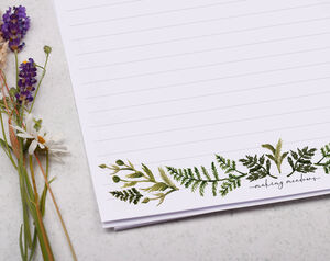 A4 Botanical Letter Writing Paper By Making Meadows ...