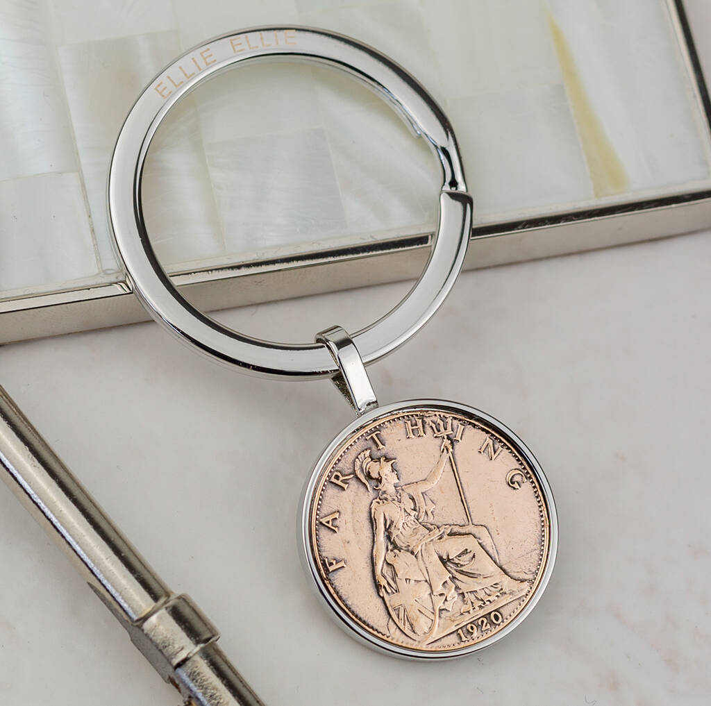 100th Birthday 1920 Farthing Coin Keyring By Ellie Ellie ...