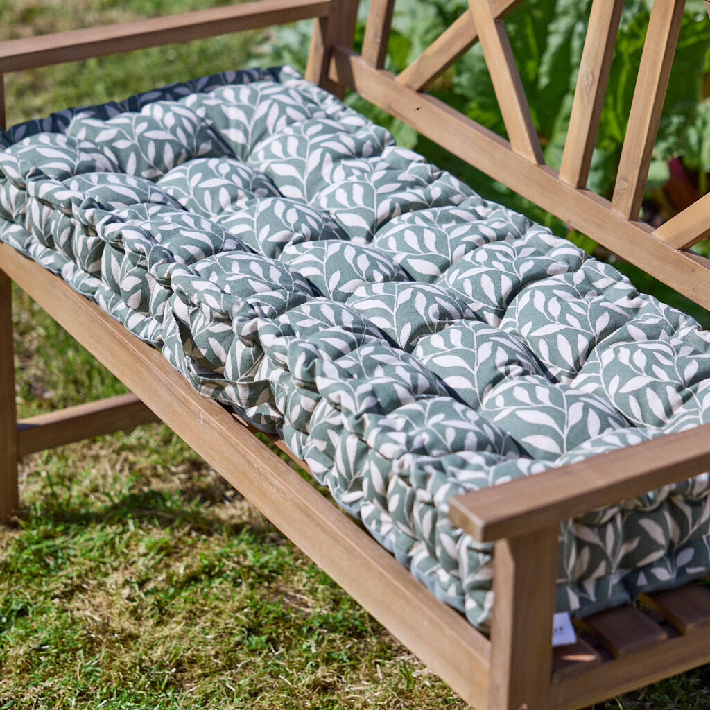 Botanical Leaves Padded Garden Bench Cushion By Dibor