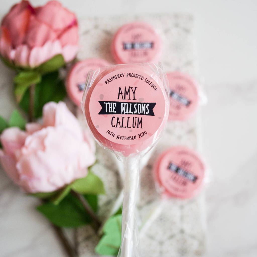 personalised wedding favour surname alcoholic lollipops by holly's ...