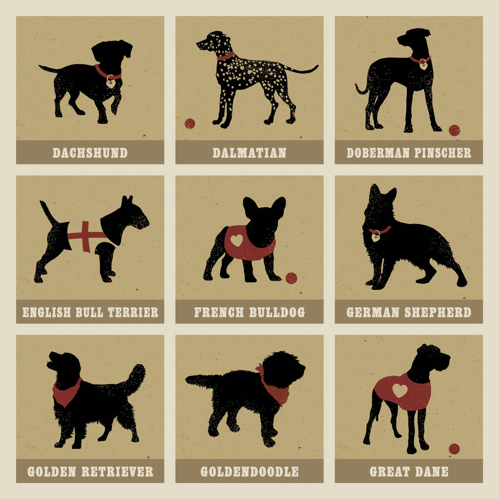 'dog lover gift' personalised dog breed print by the typecast gallery ...