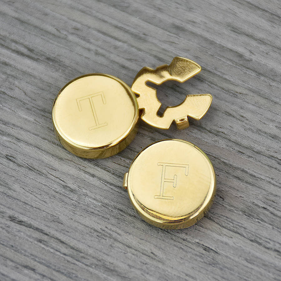 monogram personalised button cover cufflinks by ellie ellie ...