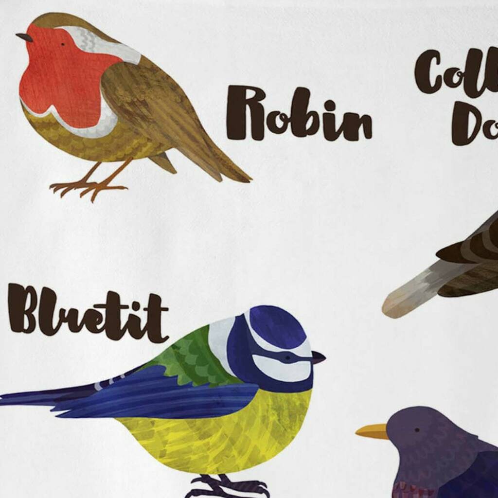 British Garden Birds Tea Towel By Lauren Radley LTD ...