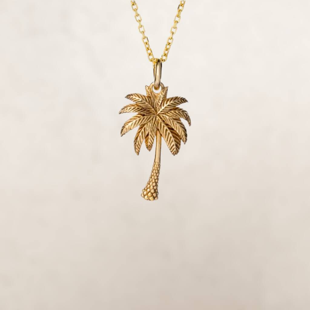 Palm Tree Necklace In 18ct Gold Plated Sterling Silver By Songs of Ink ...