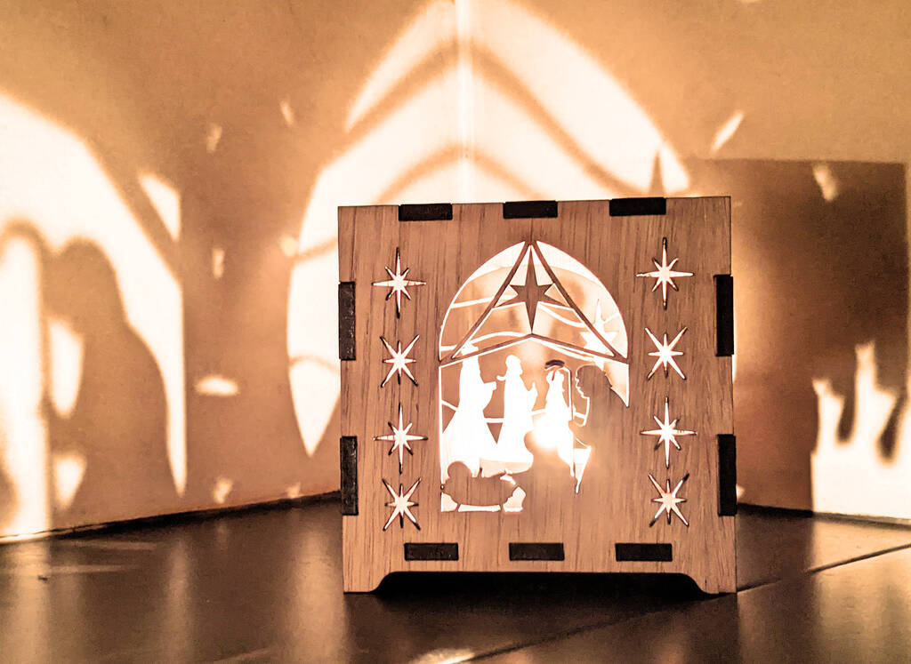 Personalised Wooden Nativity Scene Christmas Lantern By Ingravia ...