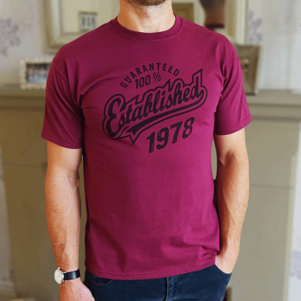 Personalised 'Established' Birthday Year T Shirt By Good Time Gifts ...