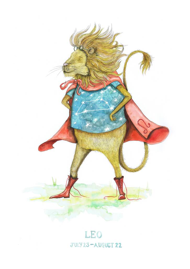 Leo Star Sign Print By E.C Woodard Studio