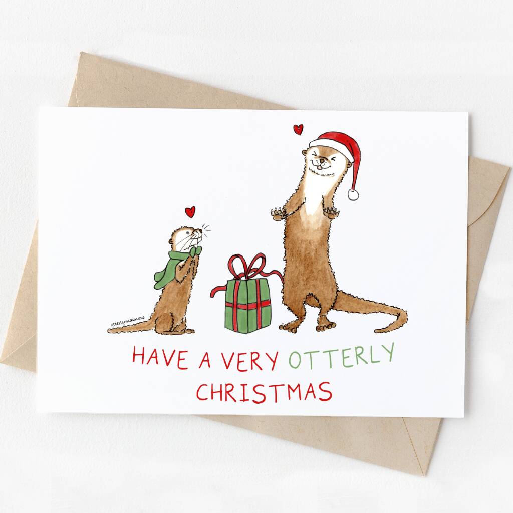 Otter Christmas Cards Pack Of Nine By Otterly Madness