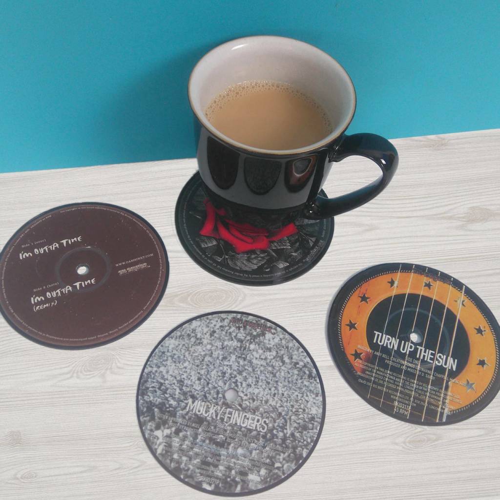 Personalised Vinyl Coasters Oasis Set Of Four By Vinyl Village ...