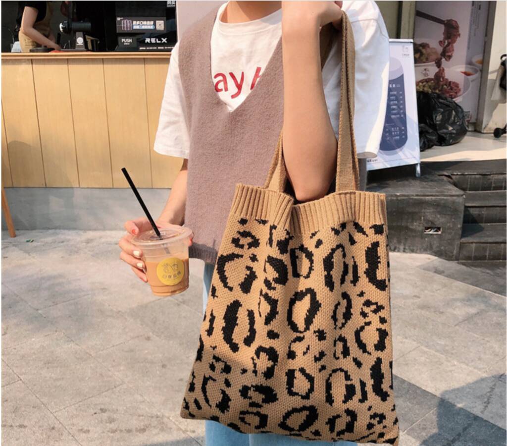 Knitted Leopard Print Shoulder Bag By GY Studios | notonthehighstreet.com