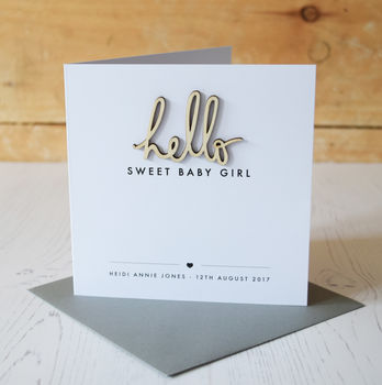 personalised hello new sweet baby card by jodie gaul ...