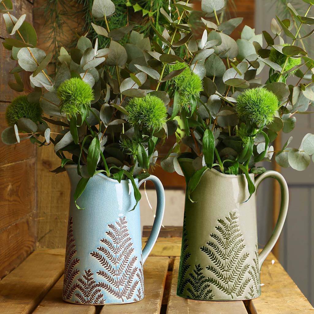 Personalised Crackle Fern Ceramic Vase By Dibor | notonthehighstreet.com