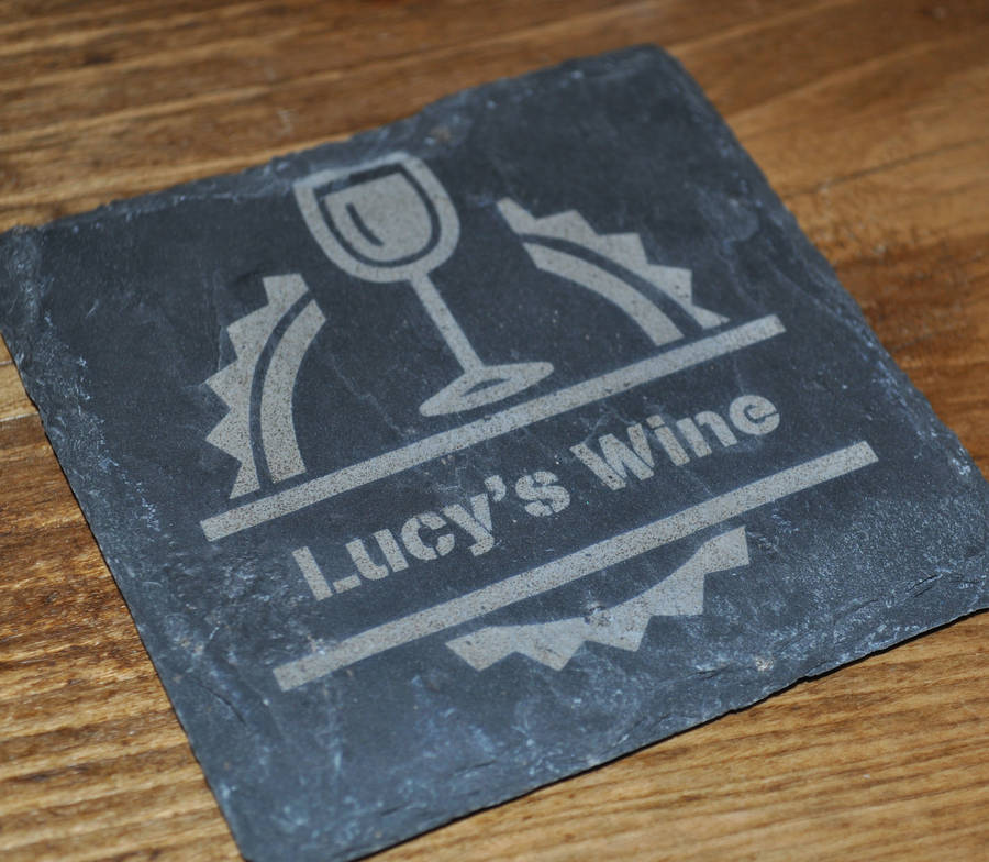 personalised wine slate coaster by sweet pea design ...