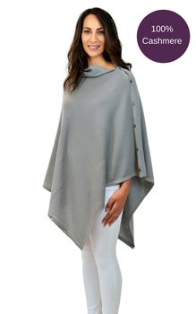 personalised 100% cashmere button poncho in gift box by mimi & thomas ...
