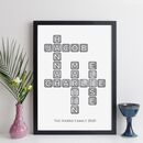 Personalised Family Names Print Crossword By Elevencorners ...