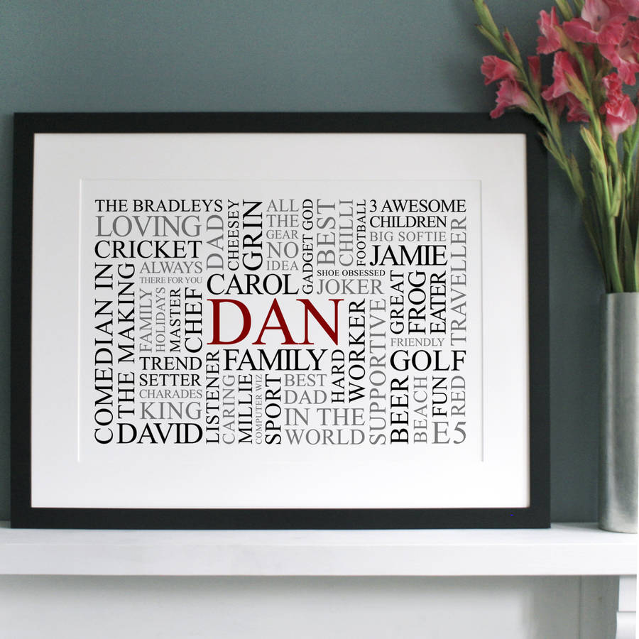 personalised word art print by cherry pete | notonthehighstreet.com