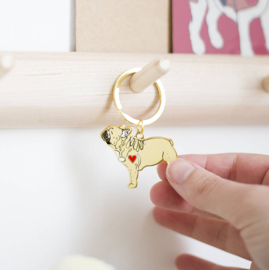 French Bulldog Enamel Keyring By Ren And Thread | notonthehighstreet.com