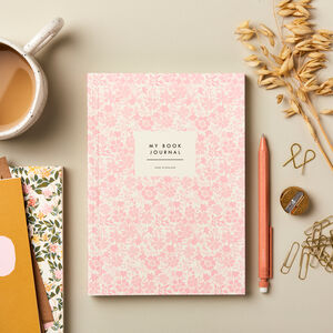 Book Journal, Watercolour Pink Flowers Cover By Lucy says I do