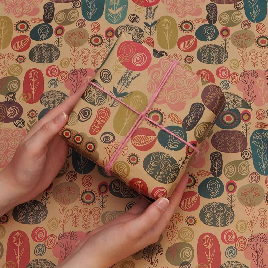 Pop Flower Patterned Gift Wrap By Paper High