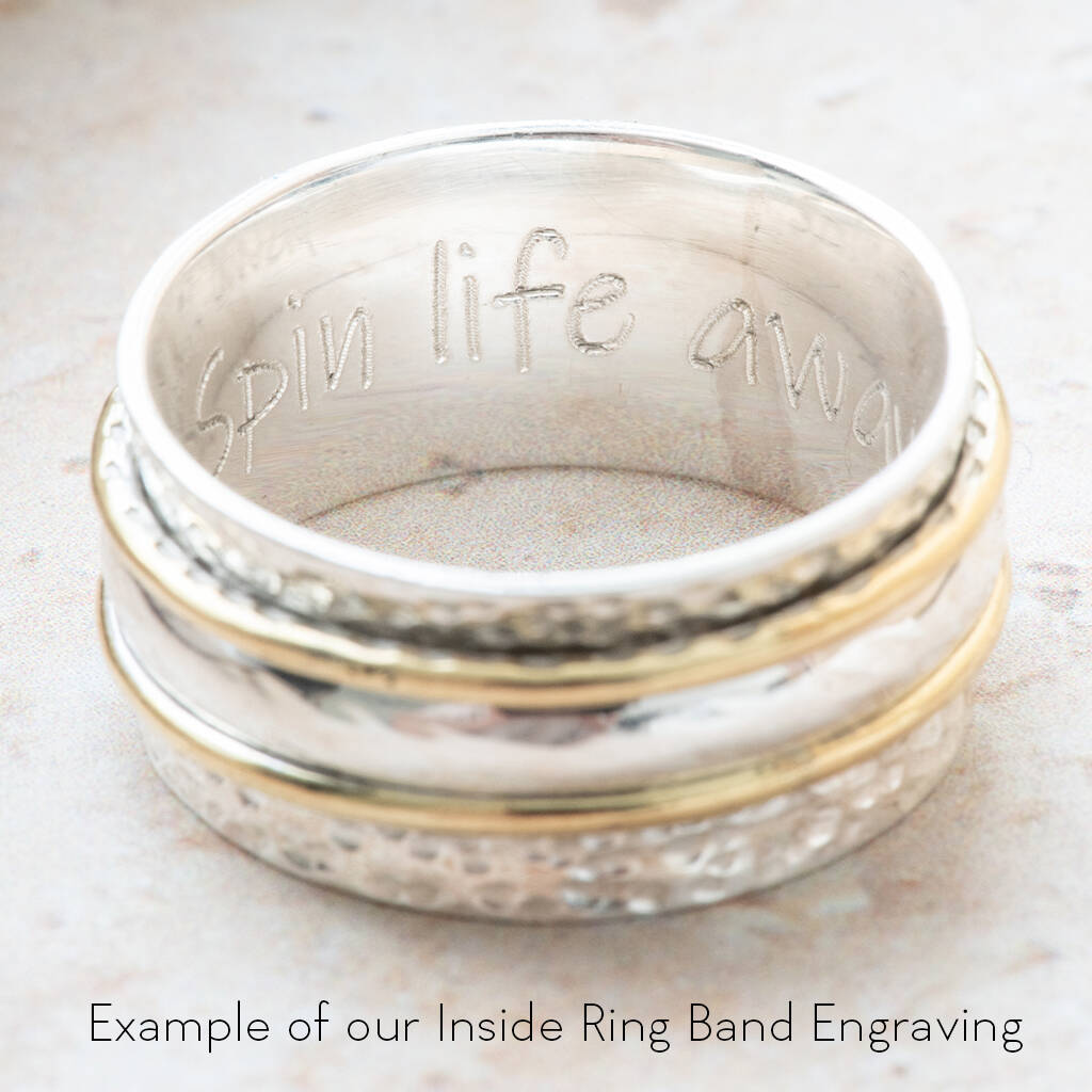 Personalised Sterling Silver My Heart Spinner Ring By Songs of Ink and ...