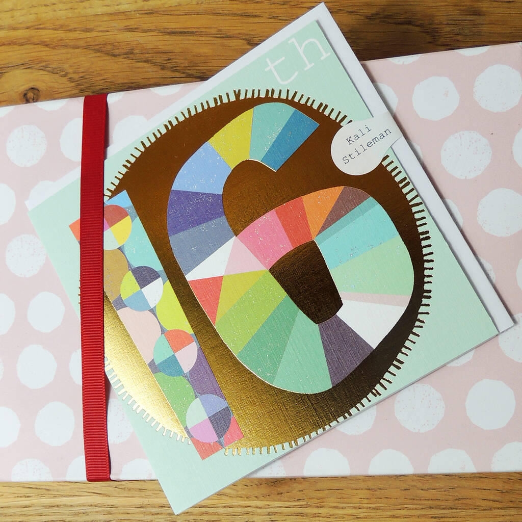 Gold Foiled Number Sixteen Card By Kali Stileman Publishing ...