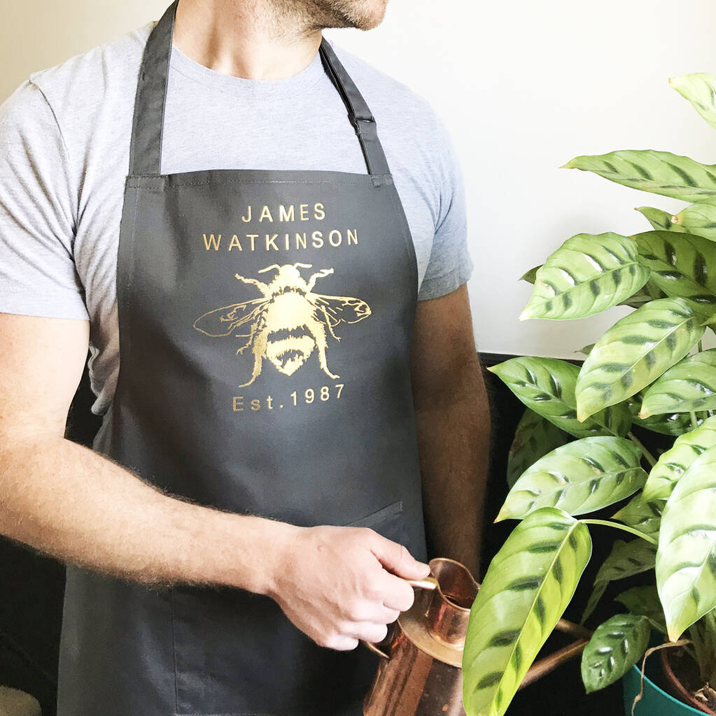 Personalised Bee Print Apron By Weasel and Stoat | notonthehighstreet.com