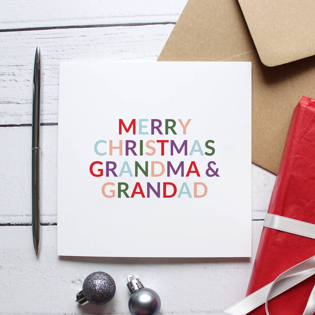 'Merry Christmas Grandma Or Grandad' Christmas Card By Purple Tree ...