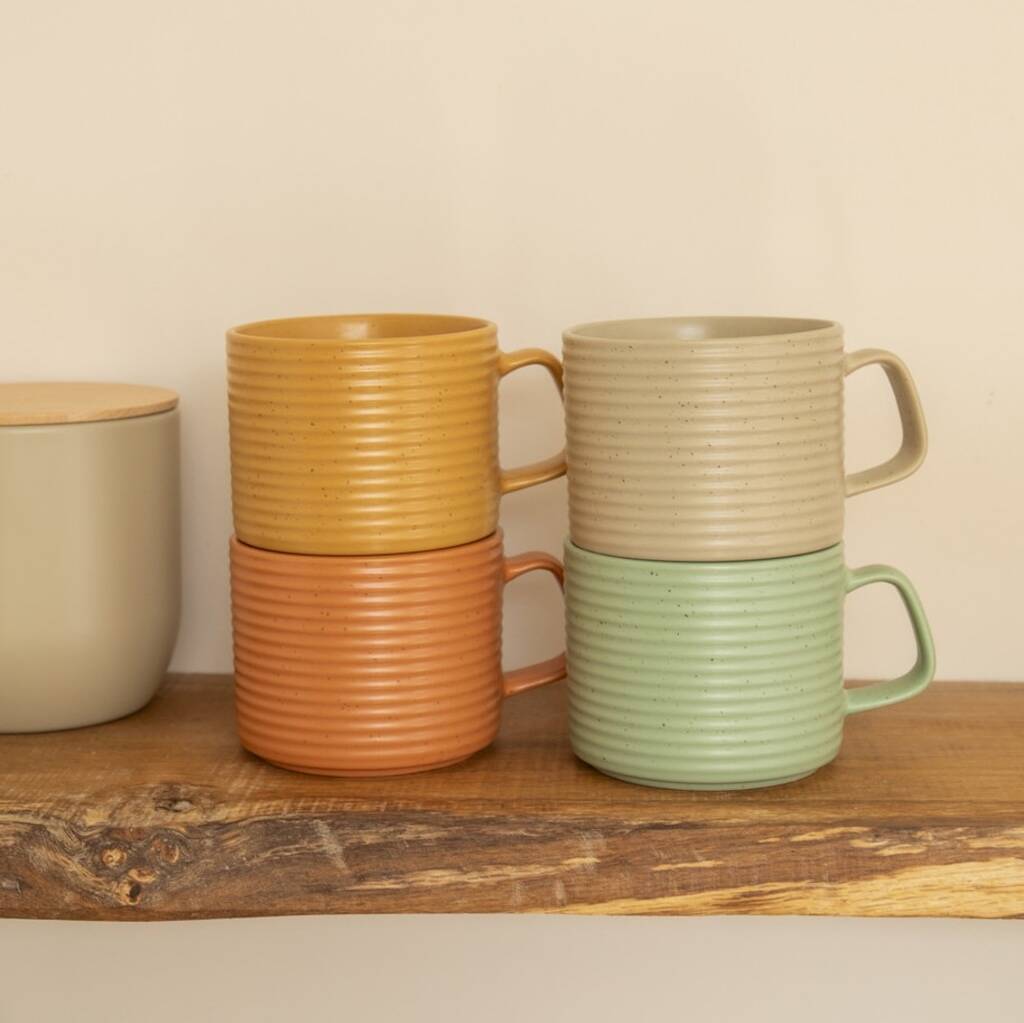 Natura Set Of Four Stacking Mugs By Distinctly Living