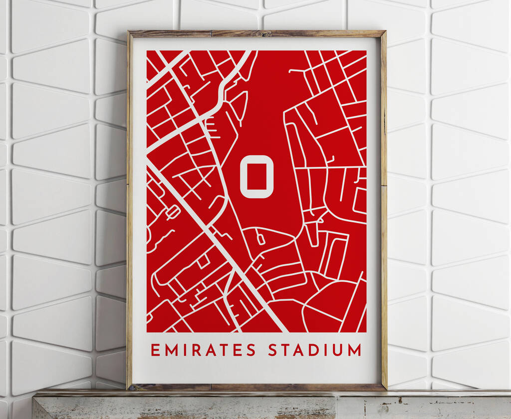 Custom Map Print Of Your Favourite Football Stadium, Unframed By Turf ...