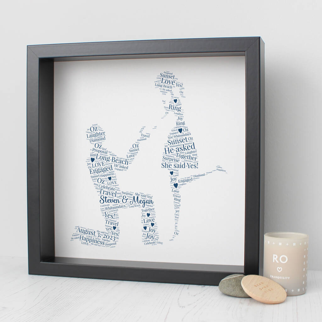 Personalised Engagement Word Art Gift For Couple By Hope and Love ...