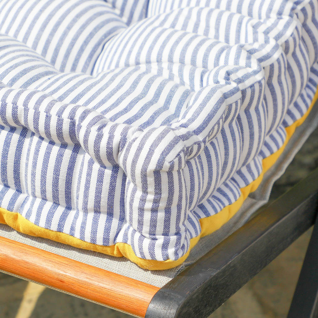 Reversible Stripe Garden Bench Pad By Dibor | notonthehighstreet.com