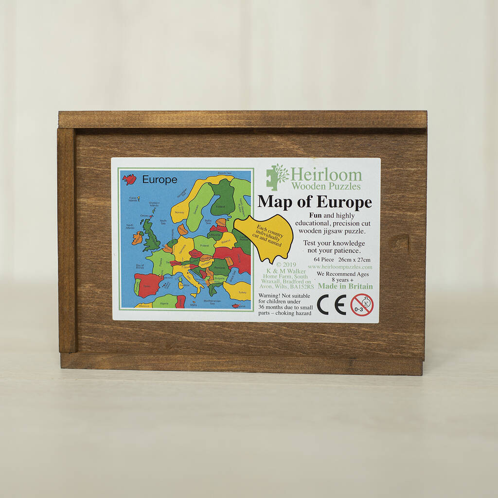 Countries Of Europe Wooden Jigsaw Puzzle By Heirloom Puzzles ...