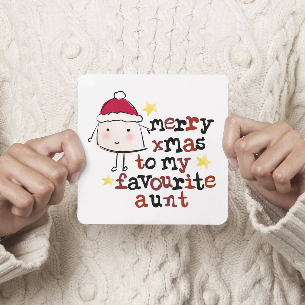 Merry Christmas To My Favourite Aunt Xmas Card By Parsy Card Co ...