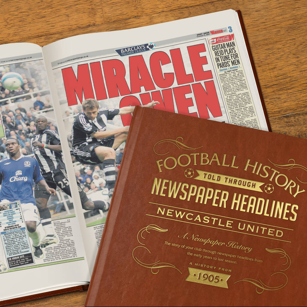 Newcastle Personalised Football Gift Newspaper Book By Historic ...