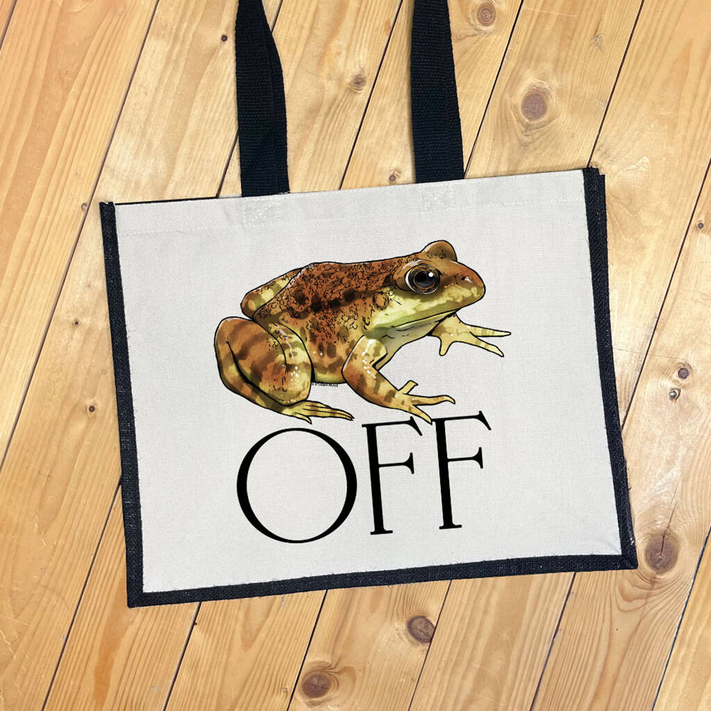 Wild Giggles Frog Off Jute Bag By Stubbs Mugs