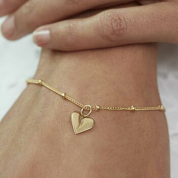 Personalised Heart Charm Bracelet Gold Plated Vermeil By Muru ...
