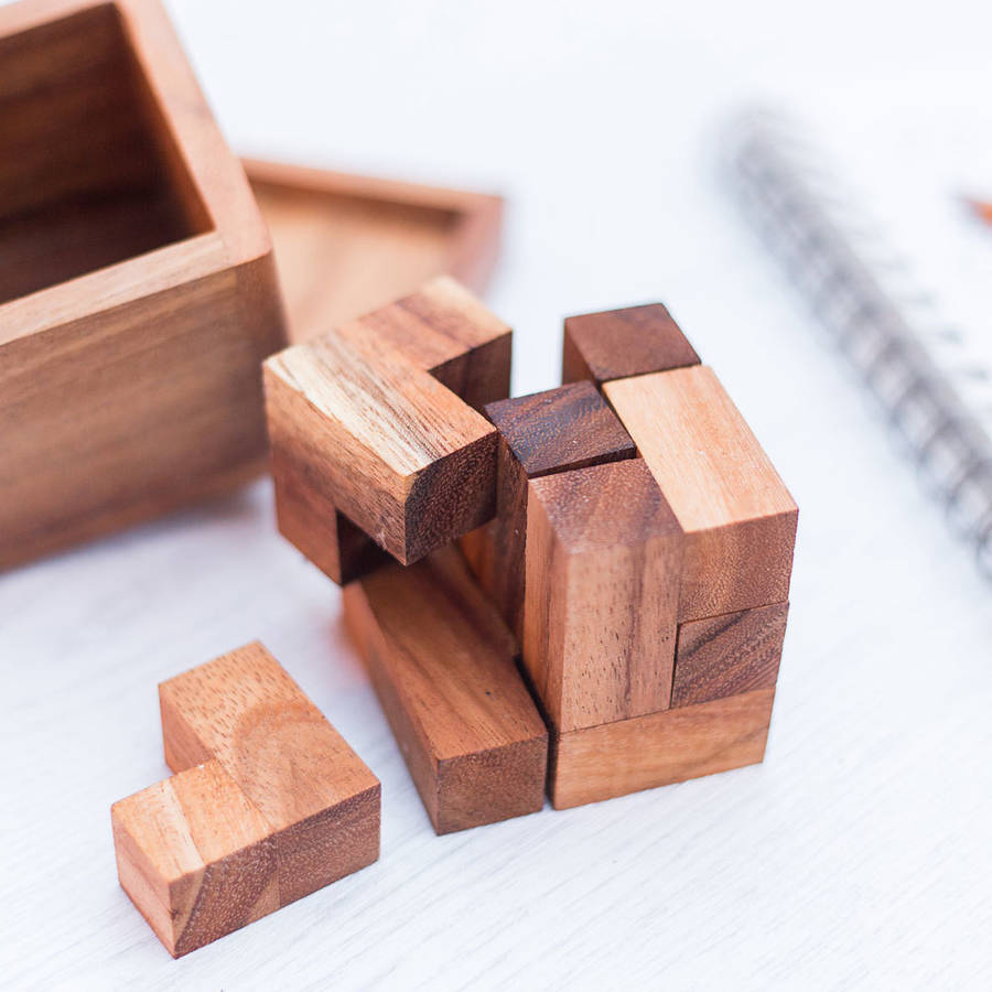 Soma Cube Wooden Puzzle By Fablittlegiftshop Notonthehighstreet