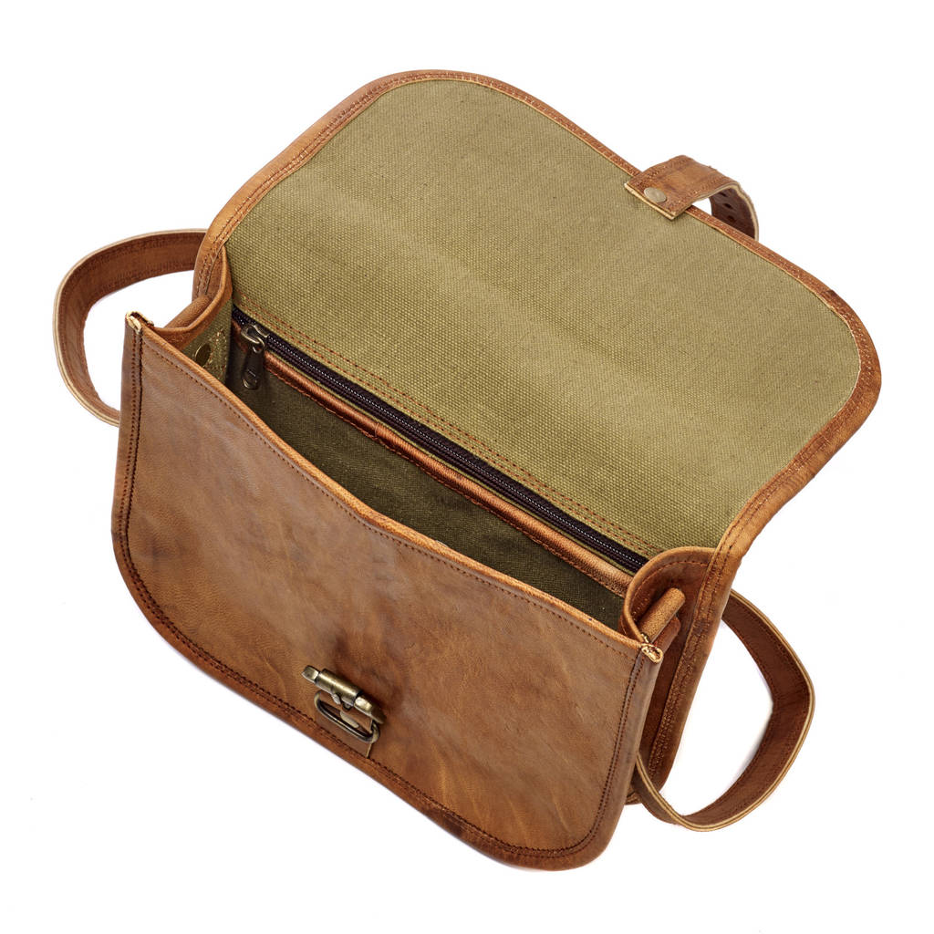 handmade leather shoulder bag by paper high | notonthehighstreet.com