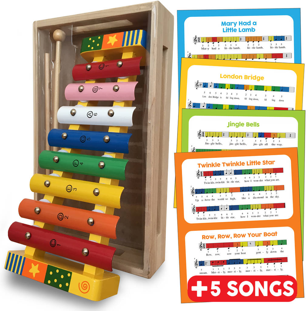 Wooden Xylophone With Song Sheets And Box By Bee Smart | notonthehighstreet.com